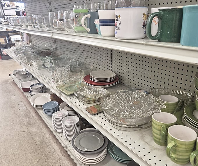 Crystal clarity meets thrift store prices – your dinner parties just got significantly more elegant.