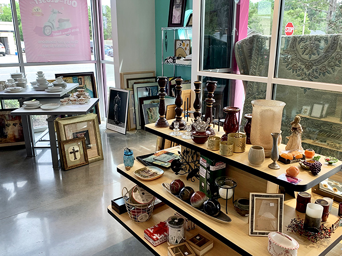 Home décor treasures arranged with care—because someone's "I don't need this anymore" is your "Where have you been all my life?"