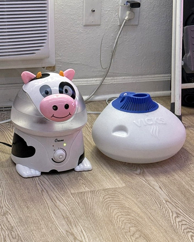 A cow-shaped humidifier that's equal parts practical and whimsical. Proof that even household appliances can have personality.