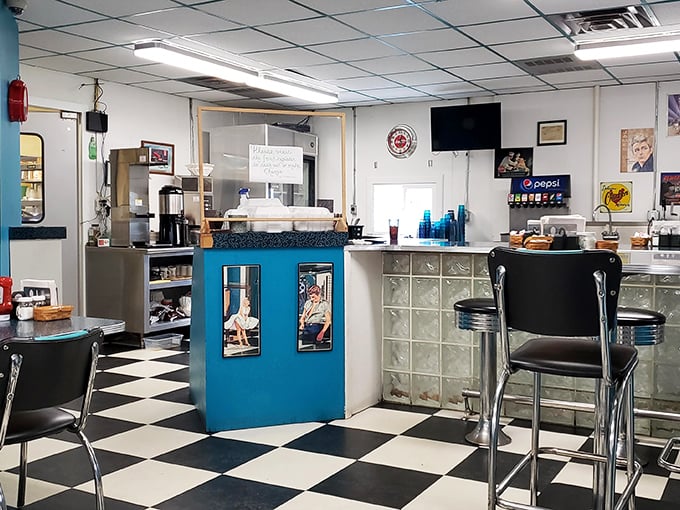 Another view of the gleaming stainless steel exterior reveals the classic diner architecture that's become increasingly rare in our modern landscape.