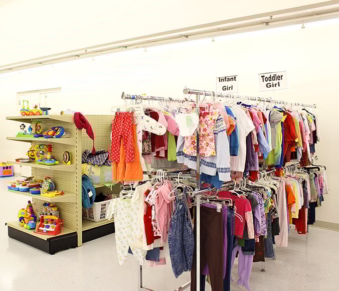 The children's section: where parents discover the joy of outfitting growing kids without growing their credit card debt.