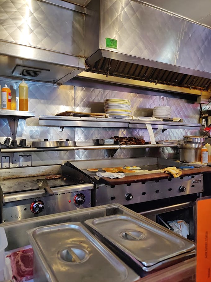 Behind the scenes where breakfast magic happens—a kitchen symphony of sizzles, flips, and the occasional "order up!"