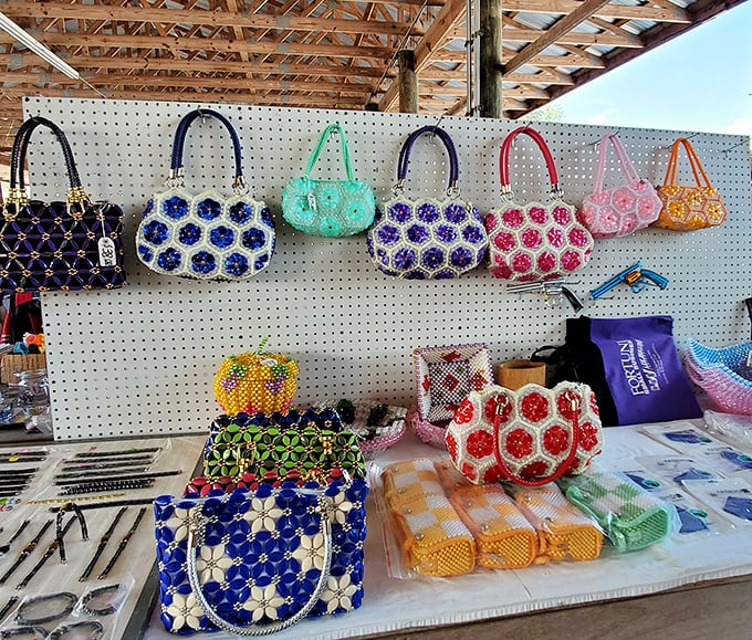 Beaded handbags in every color of the rainbow – because sometimes your outfit just needs that final sparkly touch.