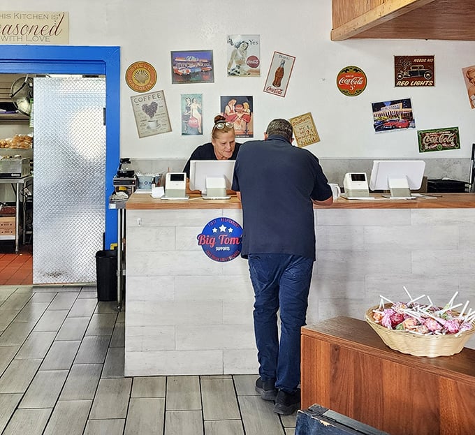 At the counter, where orders are placed and anticipation begins, the friendly staff treats everyone like they've been coming in for years.
