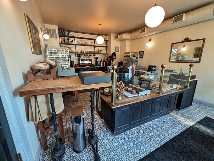 The bakery's interior balances functionality with charm—where serious baking happens but customers still feel like welcome guests rather than intruders.