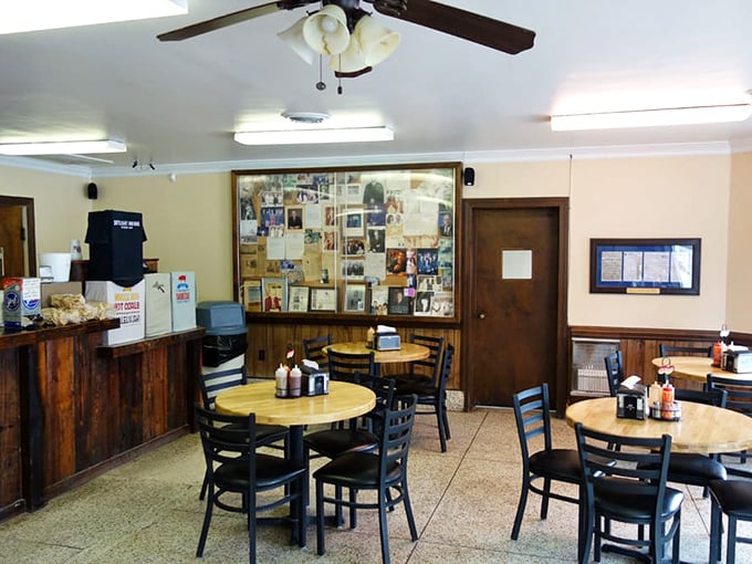 The dining room feels like Sunday dinner at your favorite relative's house—if that relative happened to be a barbecue savant.