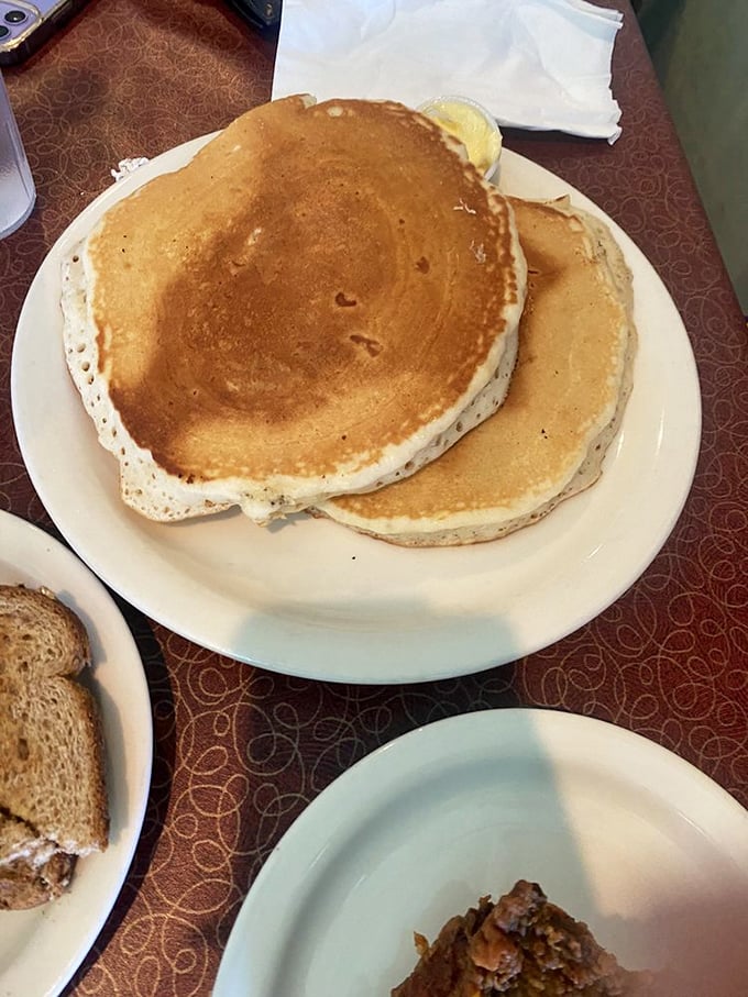Pancakes the size of frisbees but infinitely more delicious. The kind that make you wonder if you should share or selfishly keep to yourself.