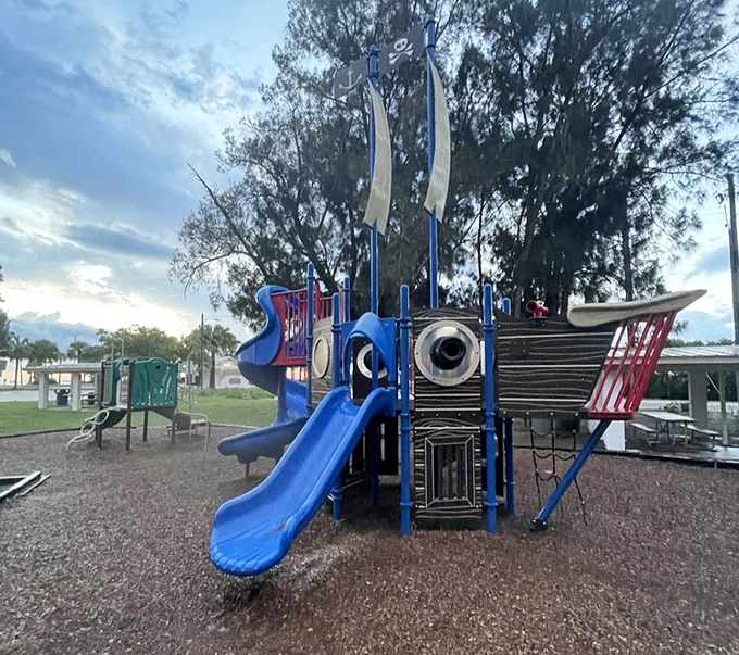 A pirate ship playground where imagination sets sail and nobody walks the plank without giggling.