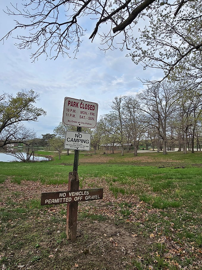 The park's version of "thou shalt not"—rules that somehow feel less restrictive when surrounded by this much natural beauty.