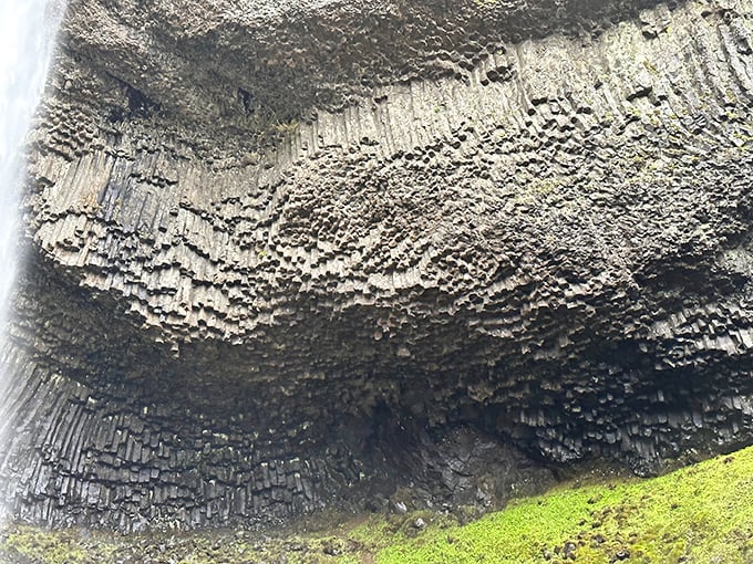Columnar basalt formations that look like nature's pipe organ. Geology never looked so artistic—Earth's own abstract sculpture garden.