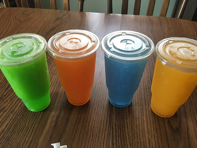 Technicolor slushies that bring a touch of childhood joy to your meal—because sometimes being an adult means having dessert first.