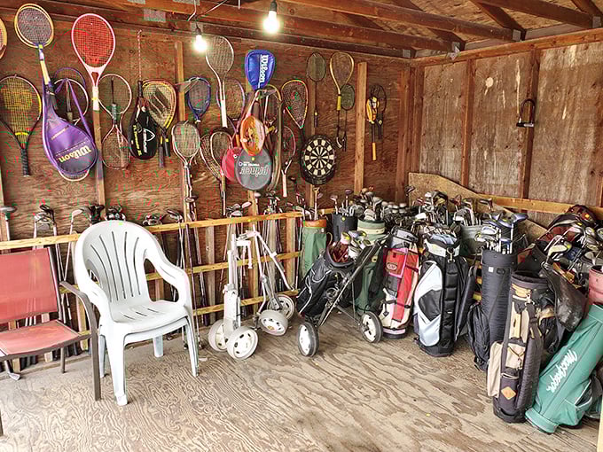 From tennis rackets to golf clubs, this sporting goods corner is where athletic dreams get a second wind.