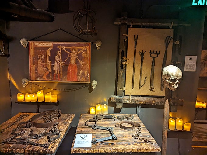 A collection that would make any hardware store owner shudder. These weren't for home repairs—unless your home needed a confession extraction room.