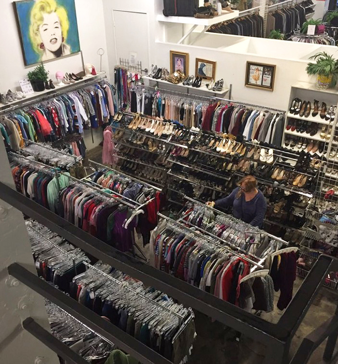 Bird's eye view of organized chaos – like peeking into a costume designer's dream closet after spring cleaning.