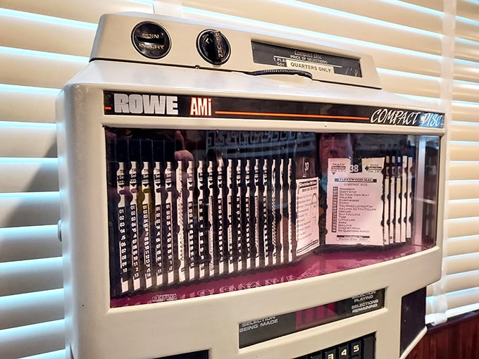 The tabletop jukebox—where three quarters still buys you a time machine. Music always tastes better with pancakes.