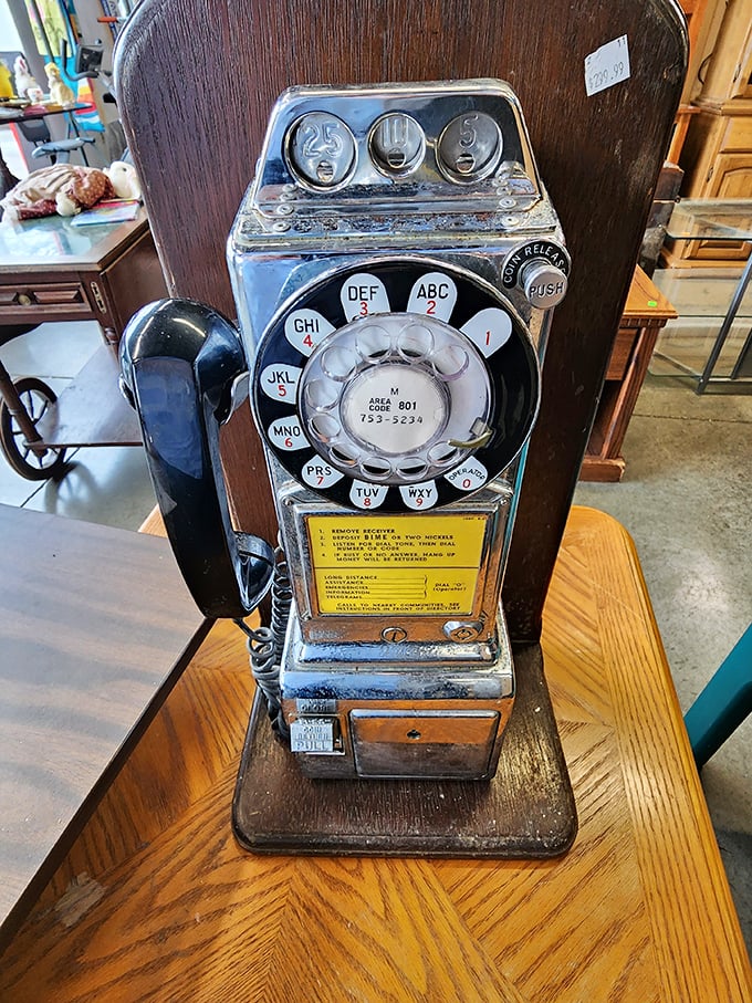 This vintage payphone isn't just retro technology—it's a portal to an era when "phone a friend" meant finding a quarter first.