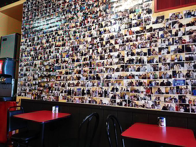 The photo wall chronicles thousands of happy customers—visual proof that Joe's has been feeding Utah's soul one breakfast at a time.