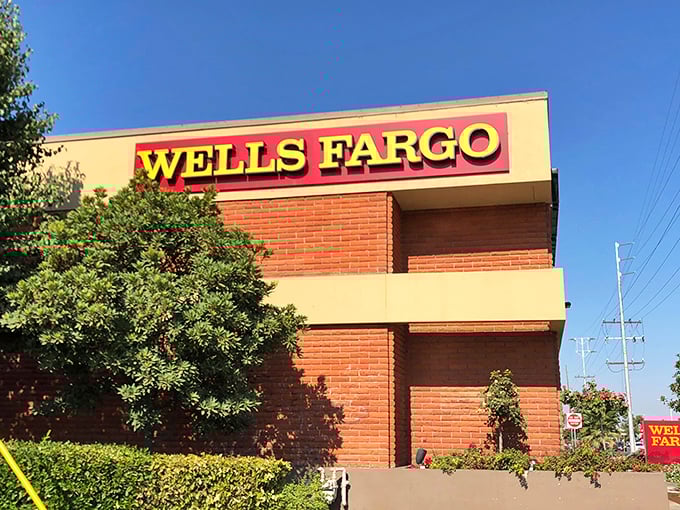 The Wells Fargo building stands as a reminder that even in our digital banking age, brick-and-mortar institutions still anchor small-town Main Streets.