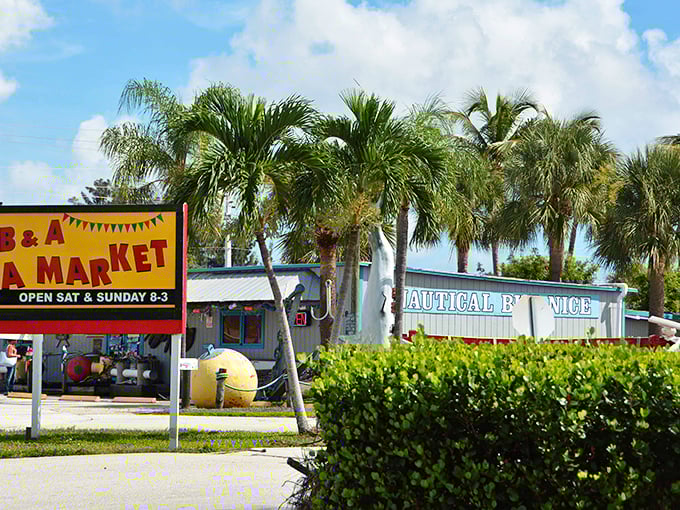 B&A's colorful signage brightens the Treasure Coast, promising nautical finds and coastal treasure hunting adventures.