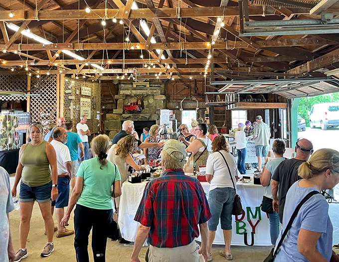 Peninsula Flea's rustic barn setting adds charm to every purchase – shopping that feels more like a countryside escape.