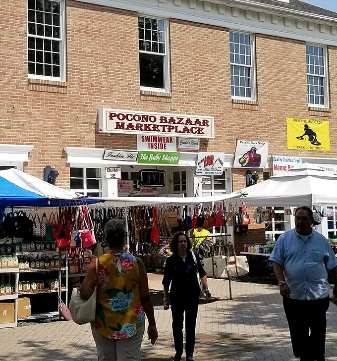 Historic brick building houses modern treasures in the heart of Pocono vacation country.