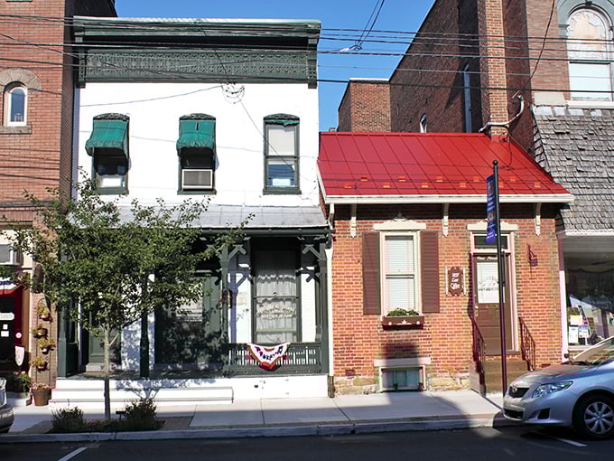 The storefronts of Bedford invite exploration, promising treasures and treats behind each carefully maintained façade.