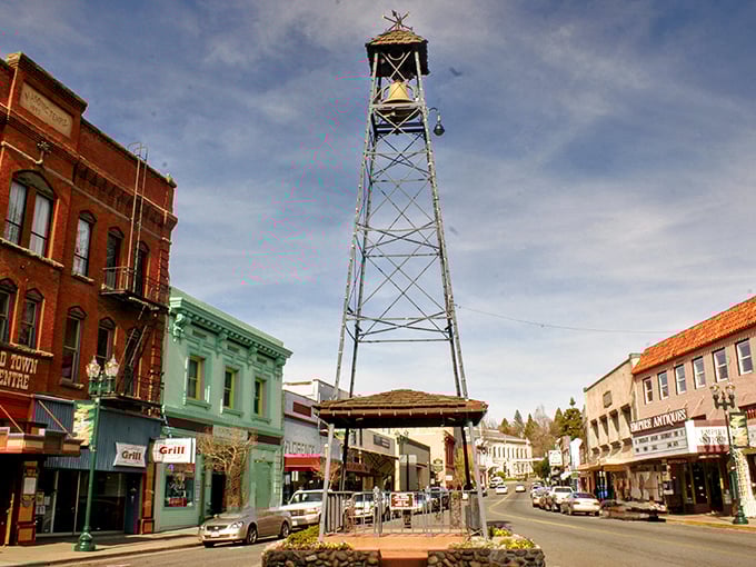 What a sight! The iconic bell tower in Placerville stands tall, a tribute to the town’s Gold Rush past.