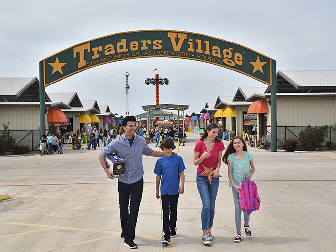 This happy family knows the secret—Traders Village isn't just shopping, it's quality time with a side of bargains.