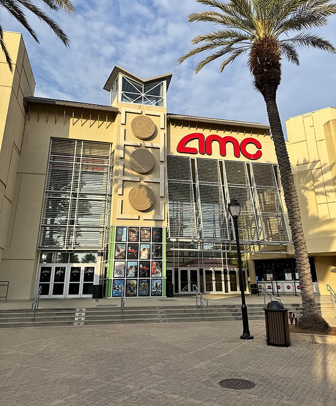 The AMC theater in Destin Commons—because sometimes you need a break from paradise to sit in the dark with overpriced popcorn. 