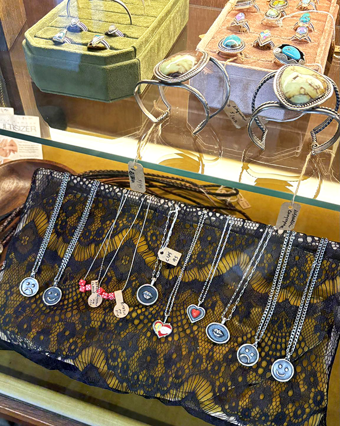 Jewelry that tells stories of previous lives and loves. Those turquoise cuffs and smiley face pendants are just waiting for their second act.