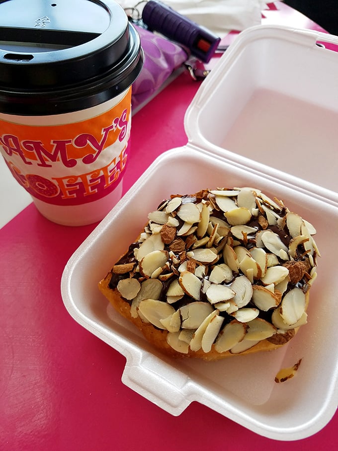 Coffee's soulmate has arrived. This almond-topped chocolate creation doesn't just complement your morning brew—it completes it.