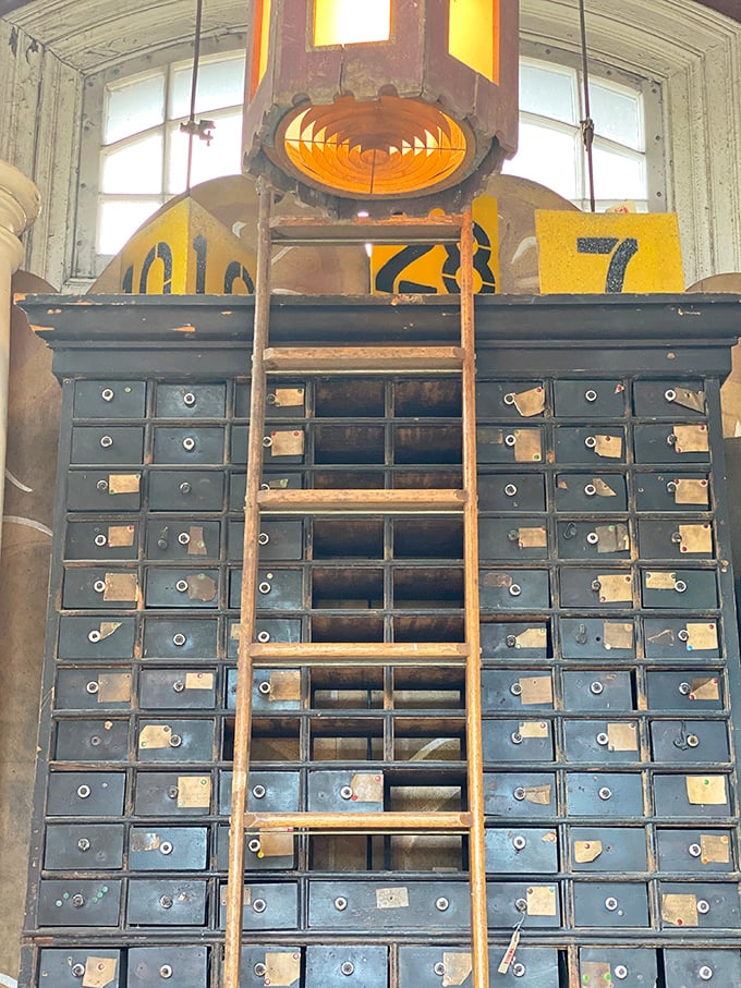 The grandfather of all filing cabinets. Before cloud storage, there was this magnificent beast—with drawers deep enough to hold actual clouds.