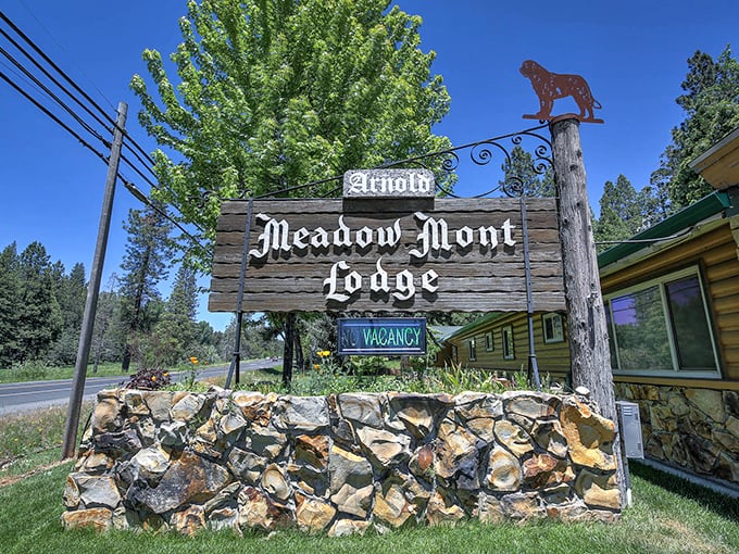 Meadowmont Lodge captures that classic Sierra mountain aesthetic where "rustic" and "charming" slow dance together under pine-filtered sunlight.