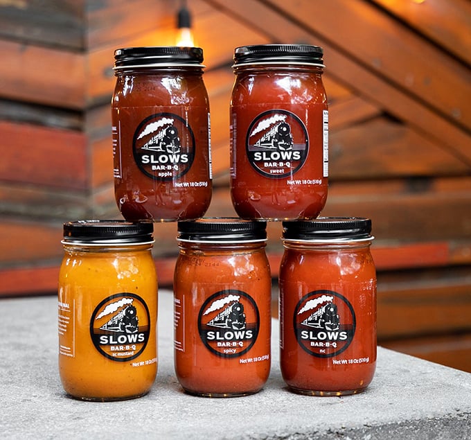 Bottled happiness in mason jars. Each sauce has its own personality – some sweet, some spicy, all ready to elevate your meat experience.