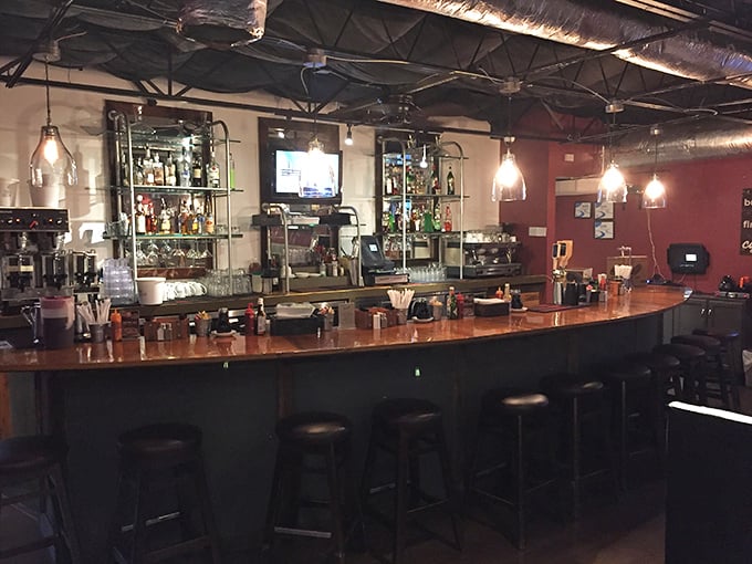 A bar area that says "breakfast cocktails are totally acceptable"—and we're not arguing with that logic.