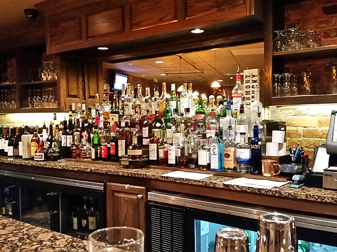 Liquid artistry awaits at this well-stocked bar. With this impressive spirits collection, the hardest part of your evening might be deciding what to drink.