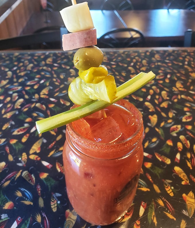 A Bloody Mary garnish that doubles as lunch – now that's efficiency worth raising a glass to.