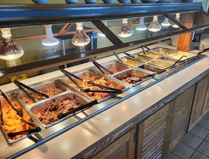 The buffet line stands ready like a gastronomic parade—each steaming tray promising flavors that make you question why you ever bother with trendy food fads.