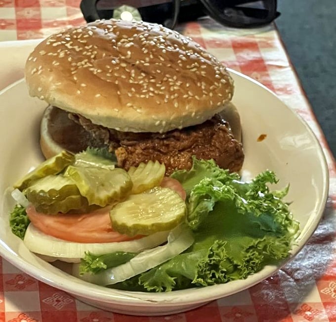 A chicken sandwich that doesn't need fancy aioli or artisanal buns to impress—just honest ingredients prepared with the respect they deserve.