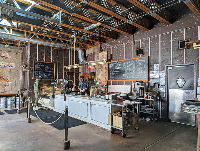 Where the magic happens—meat market meets barbecue joint in a counter service setup that keeps the focus squarely on what matters.