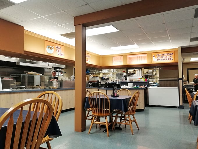 Breakfast, cold subs, hot sandwiches – the counter area promises all-day delights, but trust me, you're here for that legendary chicken pot pie.