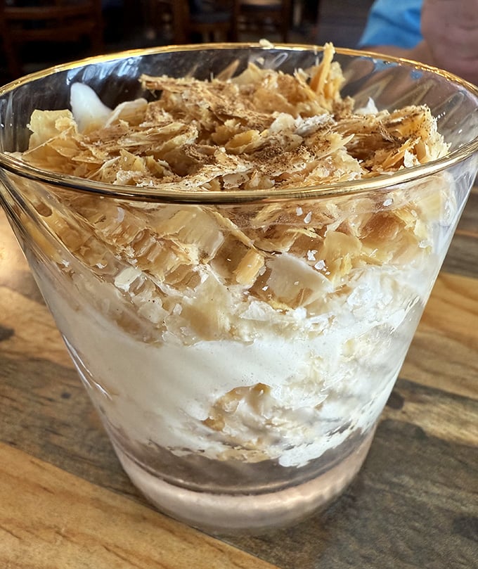 A parfait that understands the importance of texture—creamy, crunchy, and sweet in perfect harmony.