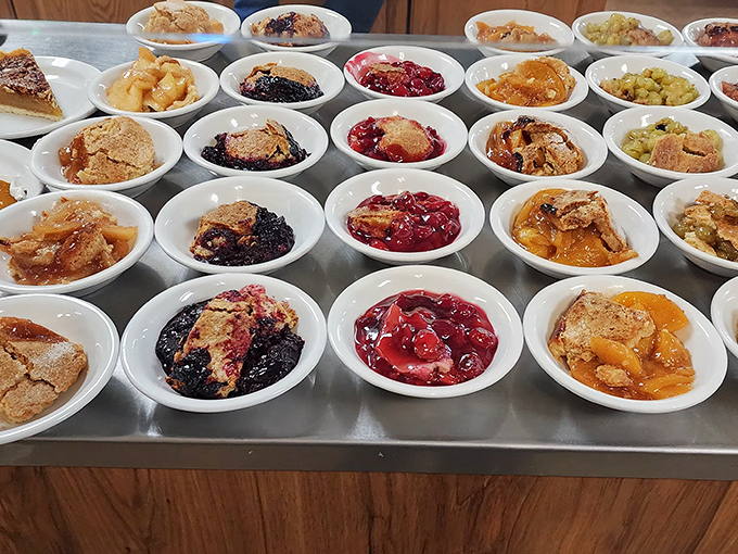 Cobbler paradise—where fruit and pastry unite in perfect harmony. The hardest decision you'll make today is which flavor to choose first.