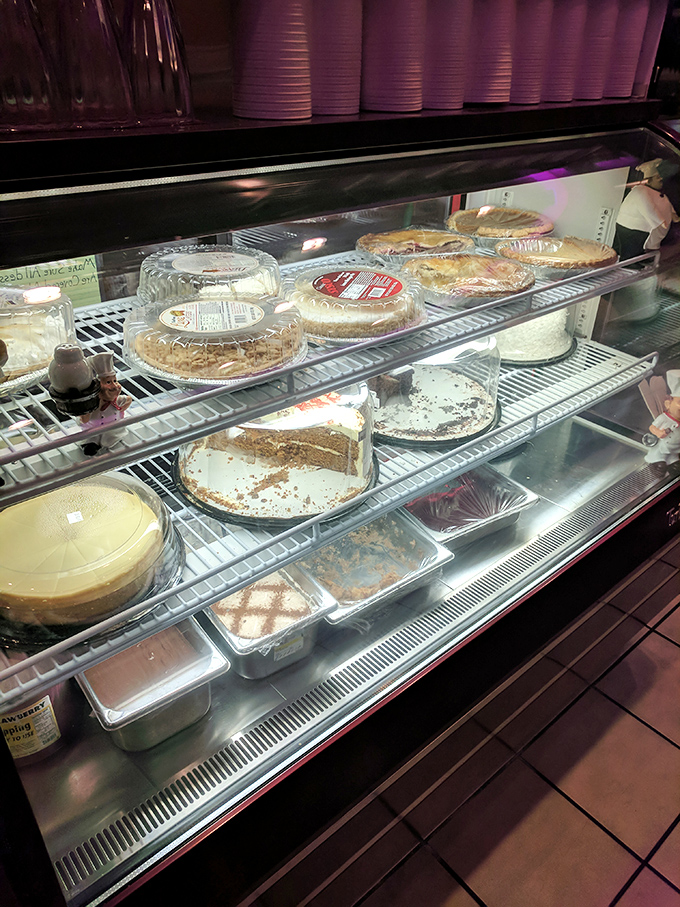 The dessert case—where willpower goes to die and "I'll just have coffee" turns into "and a slice of that pie."