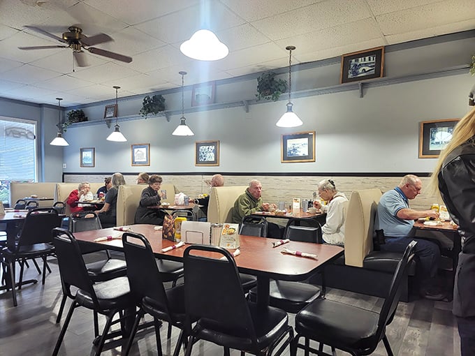 Morning regulars holding court at their usual tables – the true sign of a beloved local institution that's doing something right.