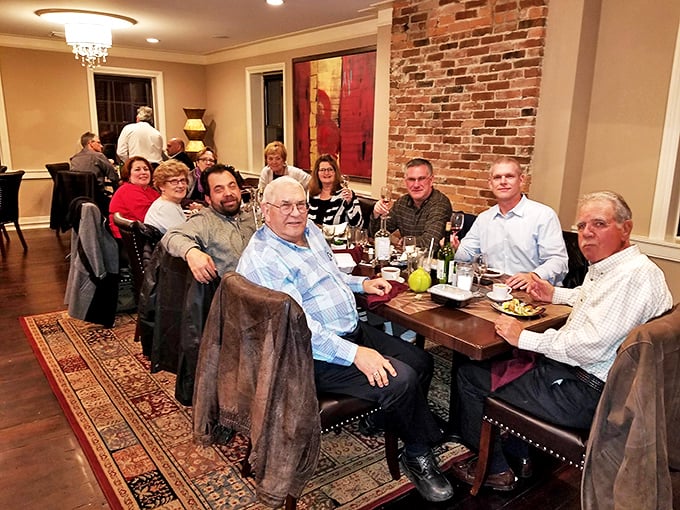 Happy diners caught in their natural habitat—that look of contentment comes standard with every Ukrainian-Mediterranean feast.