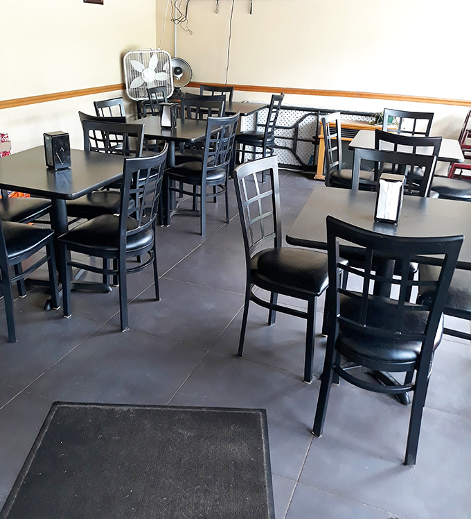 The dining room isn't winning design awards, but those tables have hosted countless memorable meals and happy customers.