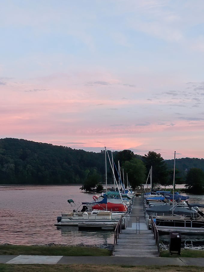 Sunset marina magic – where boats rest after a day of adventure and humans contemplate one more day of vacation.