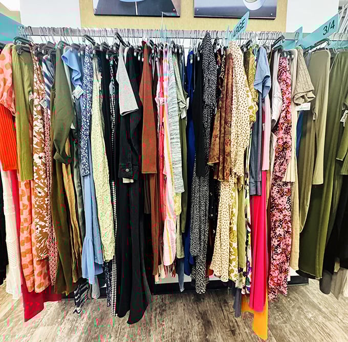 The dress section is a kaleidoscope of patterns and possibilities—from casual Sunday brunches to "I have nothing to wear" emergencies, all bases covered.