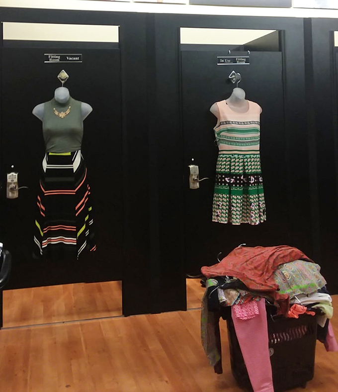 Fitting rooms that respect the gravity of your decisions—good lighting included, because nobody needs the fluorescent blues when trying on potential wardrobe heroes.